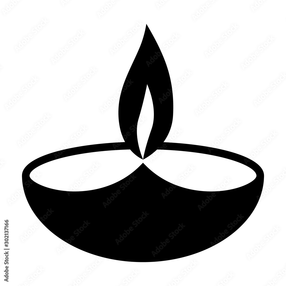 Diwali diya oil lamp flat vector icon for holiday apps and websites ...