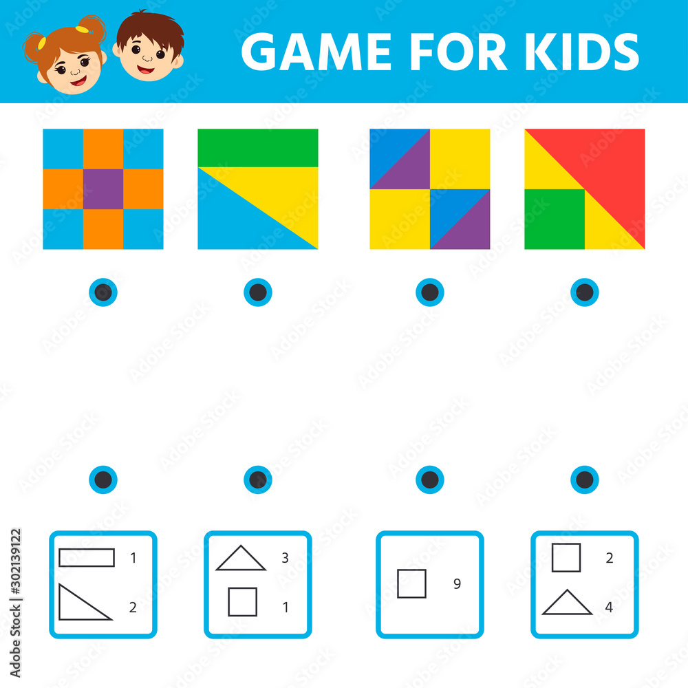 Education logic game for preschool kids. Kids activity sheet. Find the ...