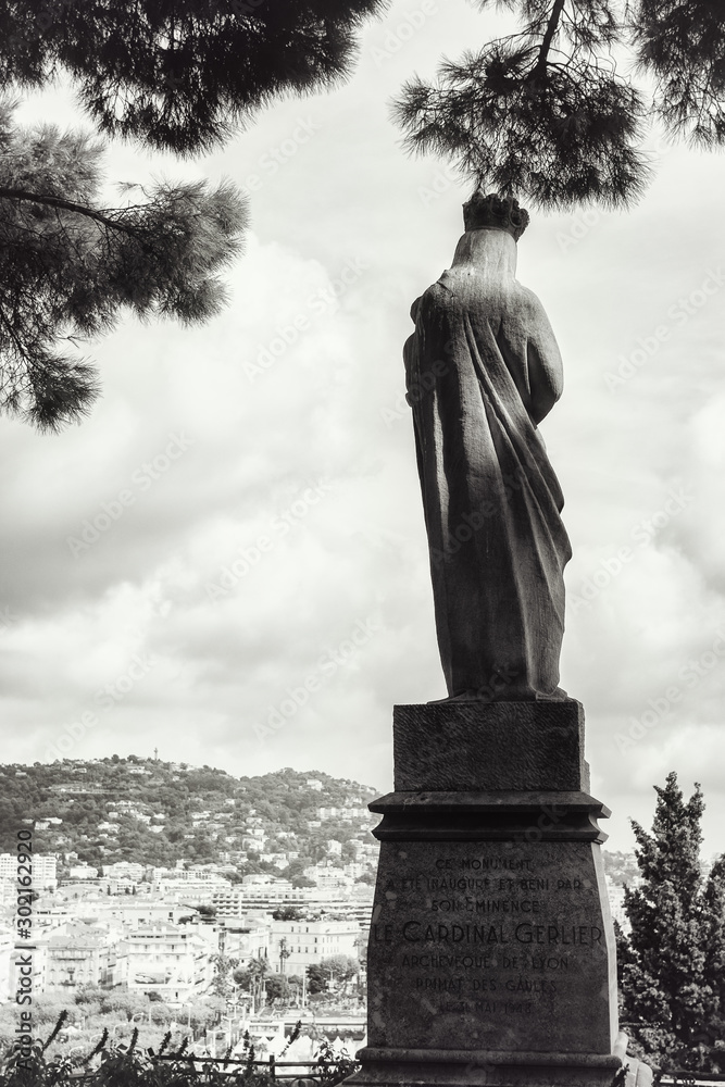 Cannes, France, September 15, 2018: Black and white picture of the ...