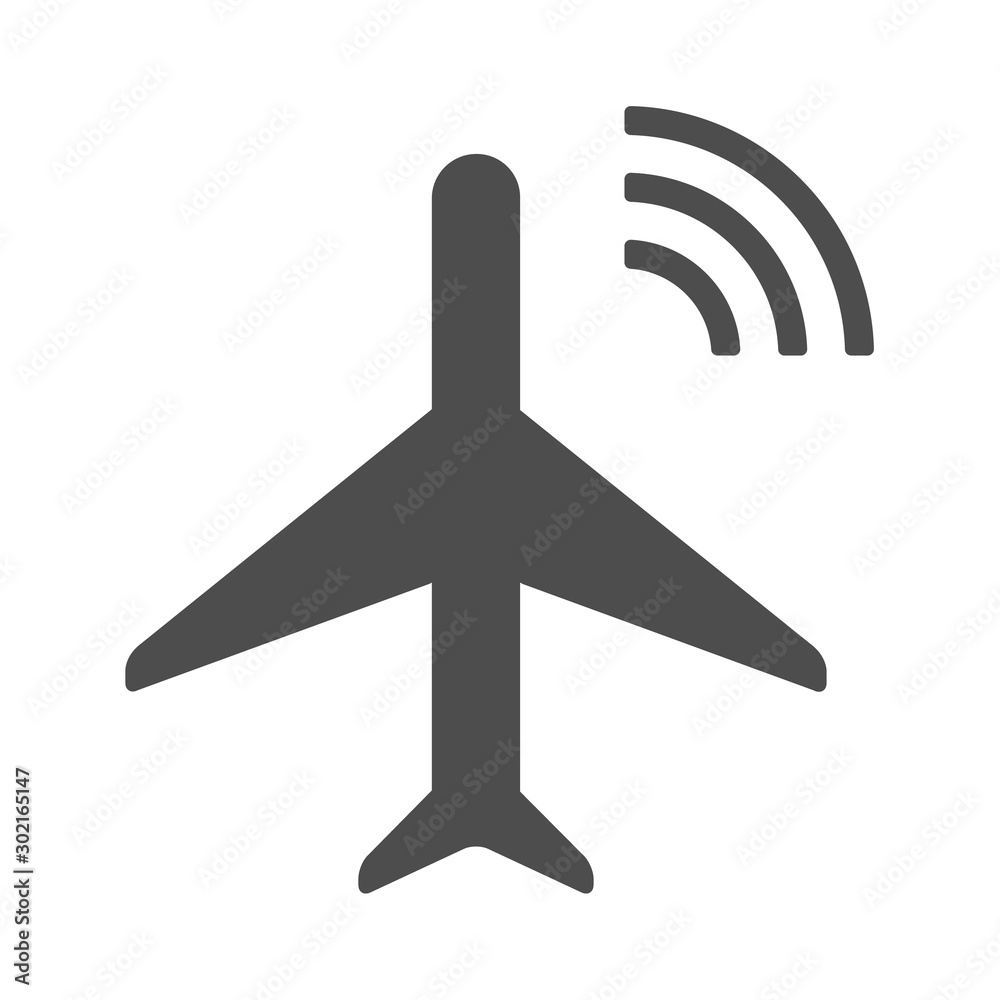 Smart plane vector icon isolated on white background. Smart plane with ...