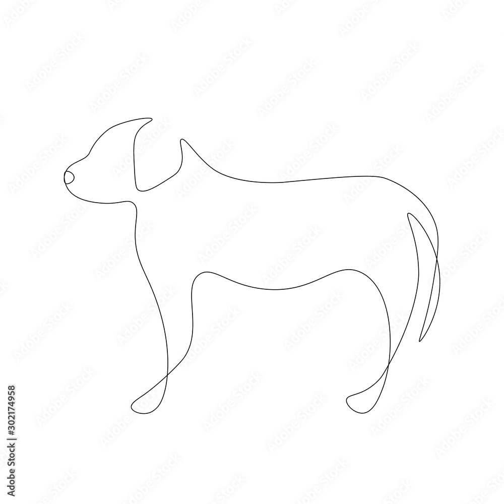 Dog continuous line drawing, vector illustration Stock Vector | Adobe Stock