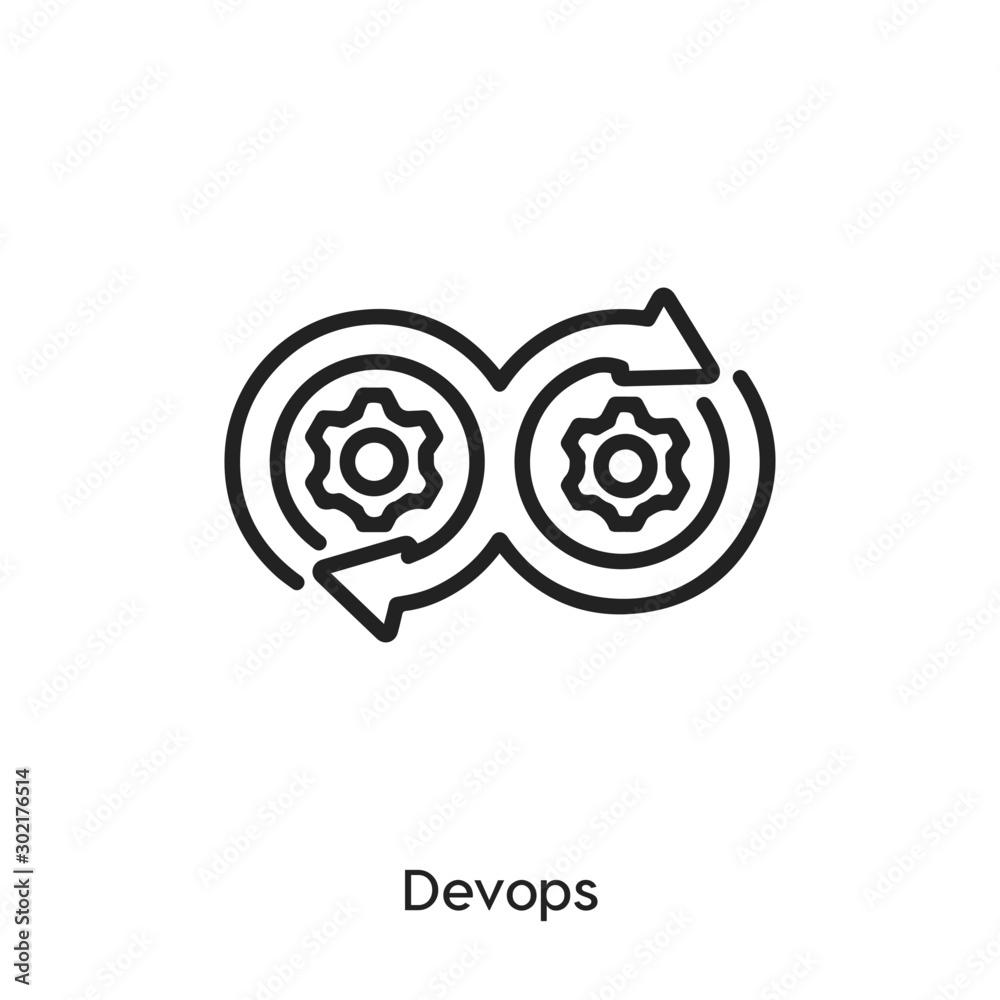 development icon. devops vector symbol. Linear style sign for mobile ...
