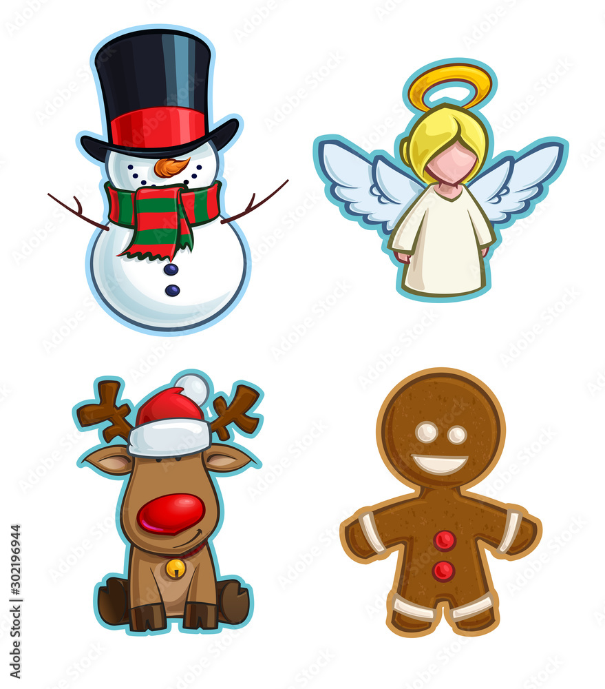 Cartoon Snowman Angel