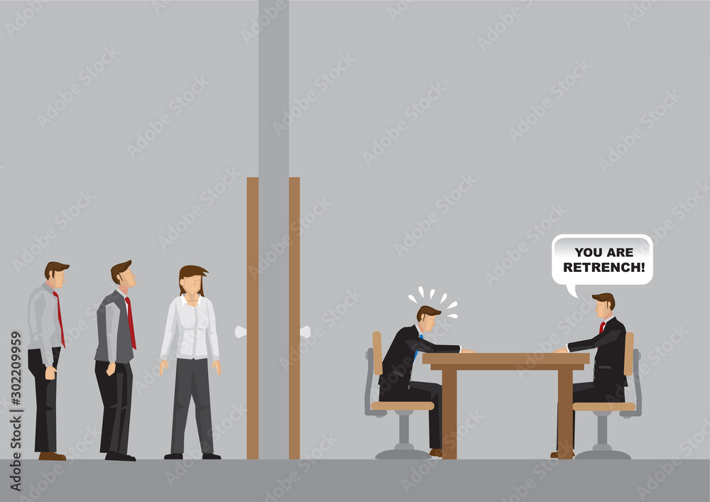 Employee Retrenchment During Company Restructuring Cartoon Vector ...