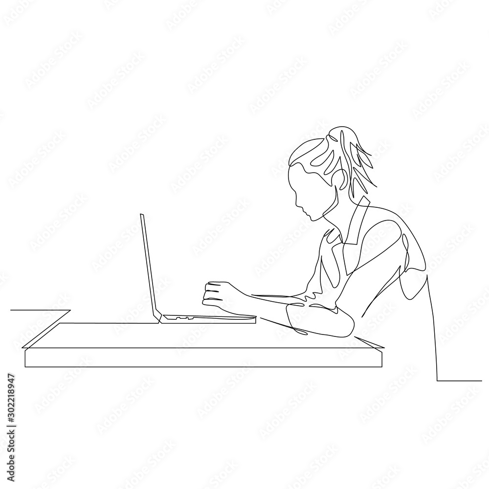 Laptop Side View Vector