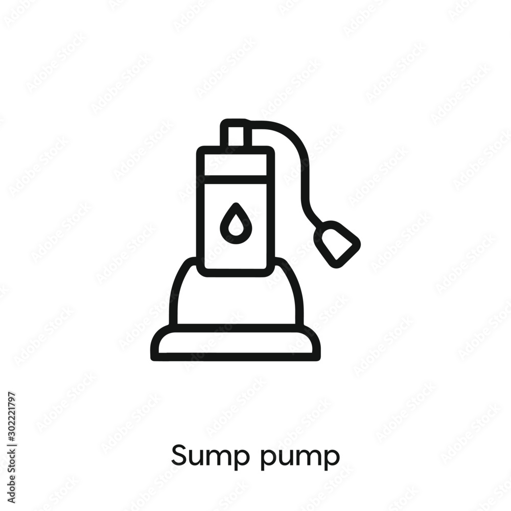 sump pump icon. sump pump icon vector. Linear style sign for mobile concept and web design. sump ...