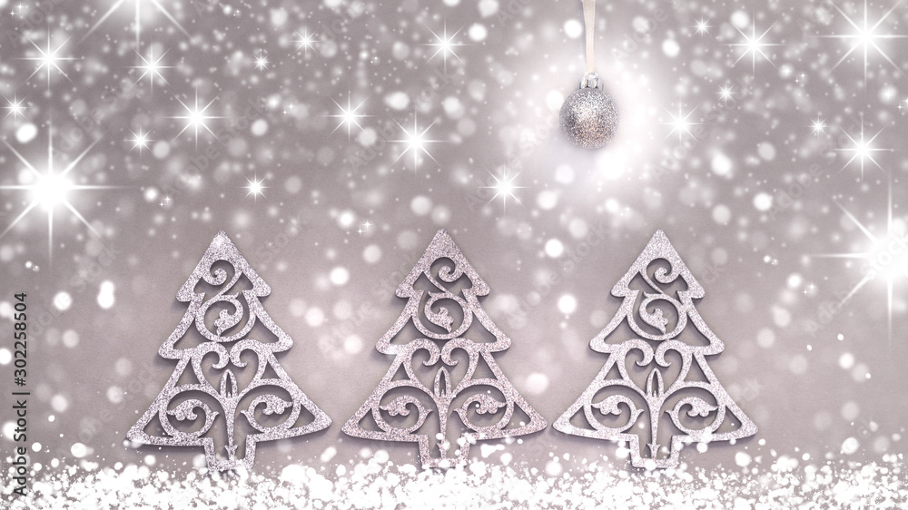 Silver Christmas Tree Wallpaper