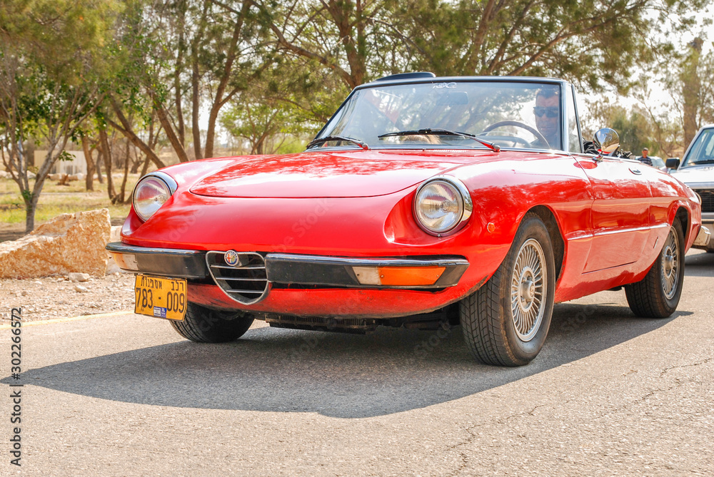 Vintage 1976 Alfa Romeo 2000 Spider Veloce displayed at the Israeli Air ...