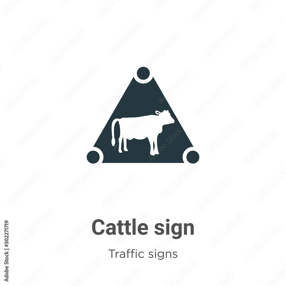 Cattle sign vector icon on white background. Flat vector cattle sign ...