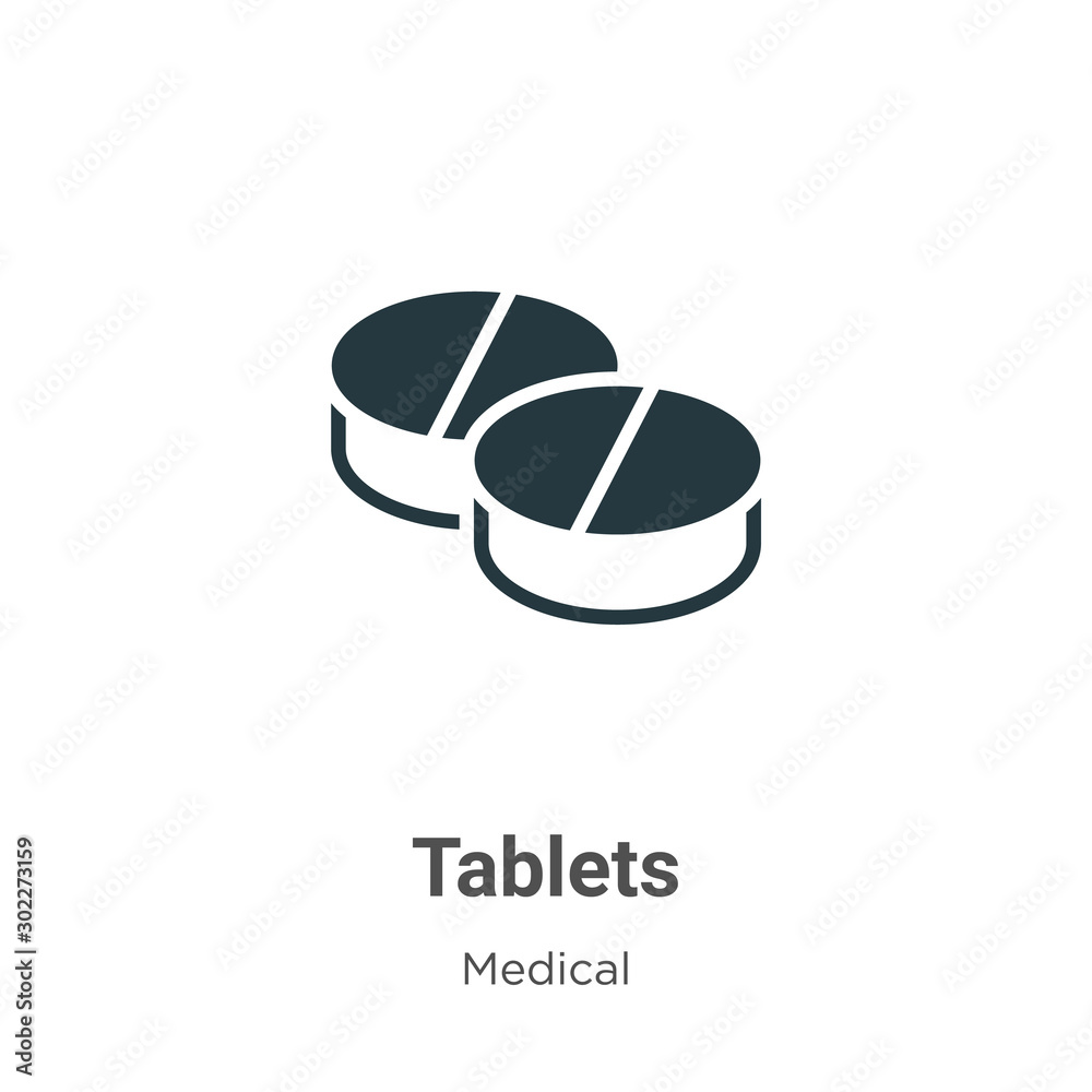 Tablets vector icon on white background. Flat vector tablets icon ...