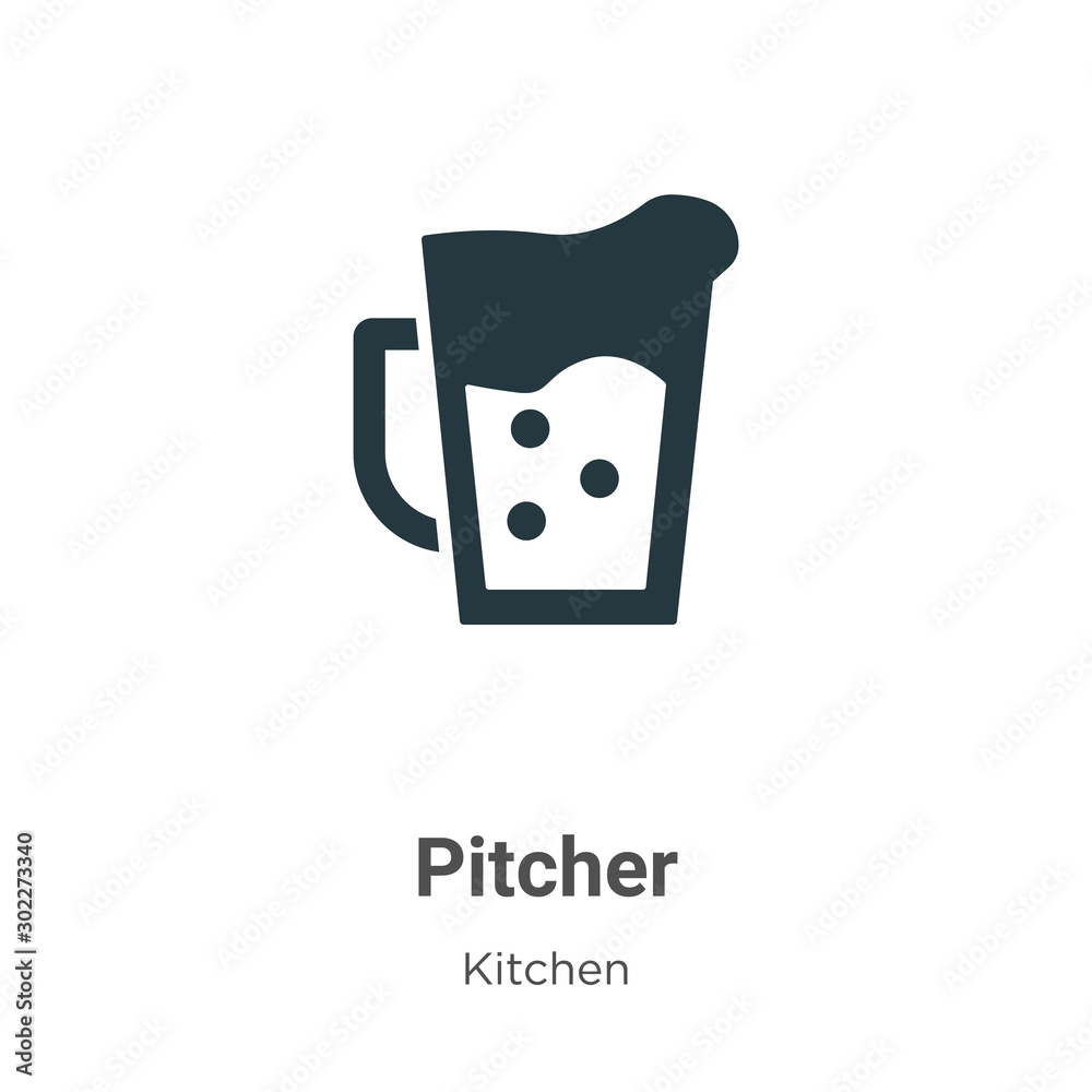 Pitcher vector icon on white background. Flat vector pitcher icon ...