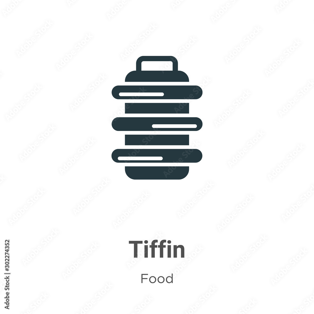 Tiffin vector icon on white background. Flat vector tiffin icon symbol ...