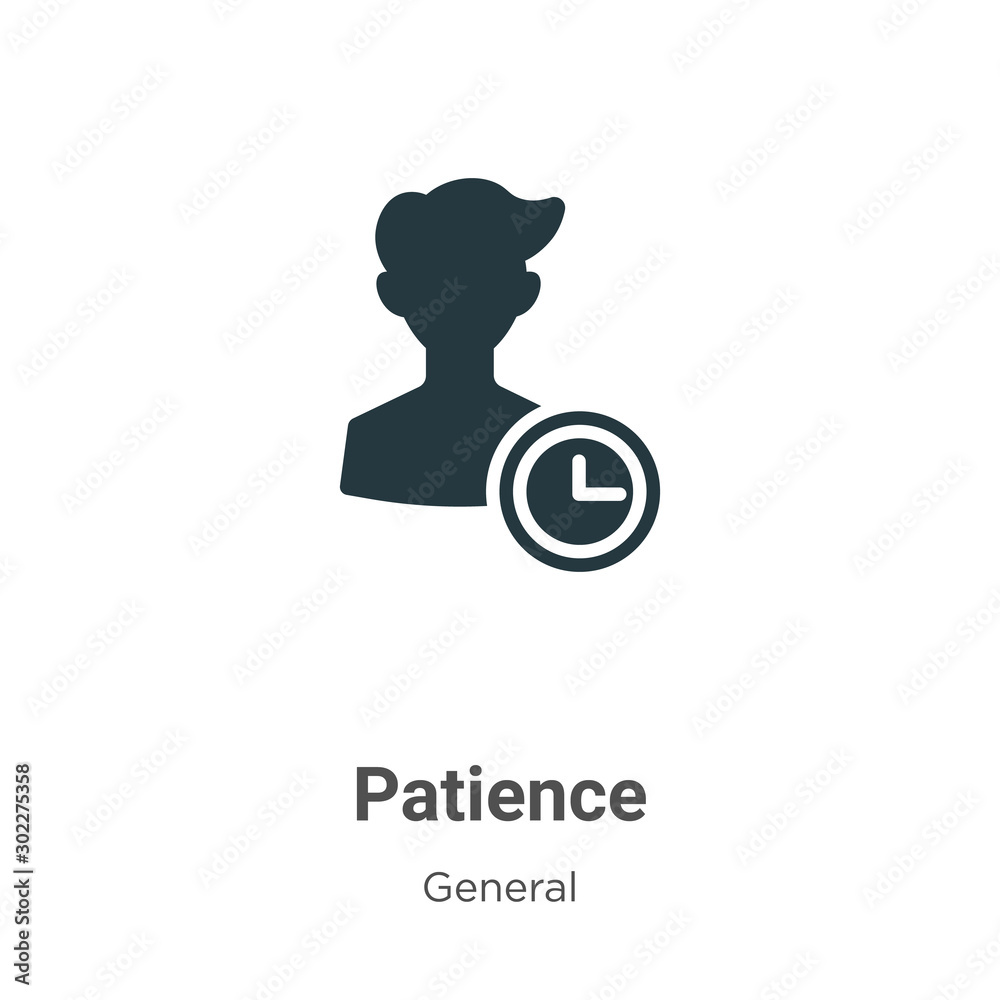 Patience vector icon on white background. Flat vector patience icon ...
