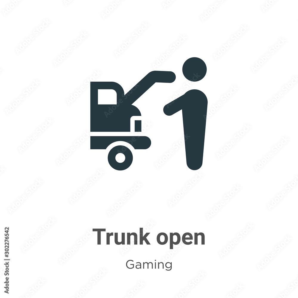 Trunk open vector icon on white background. Flat vector trunk open icon ...