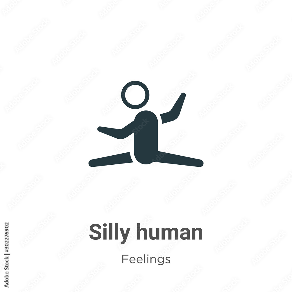 Silly human vector icon on white background. Flat vector silly human ...