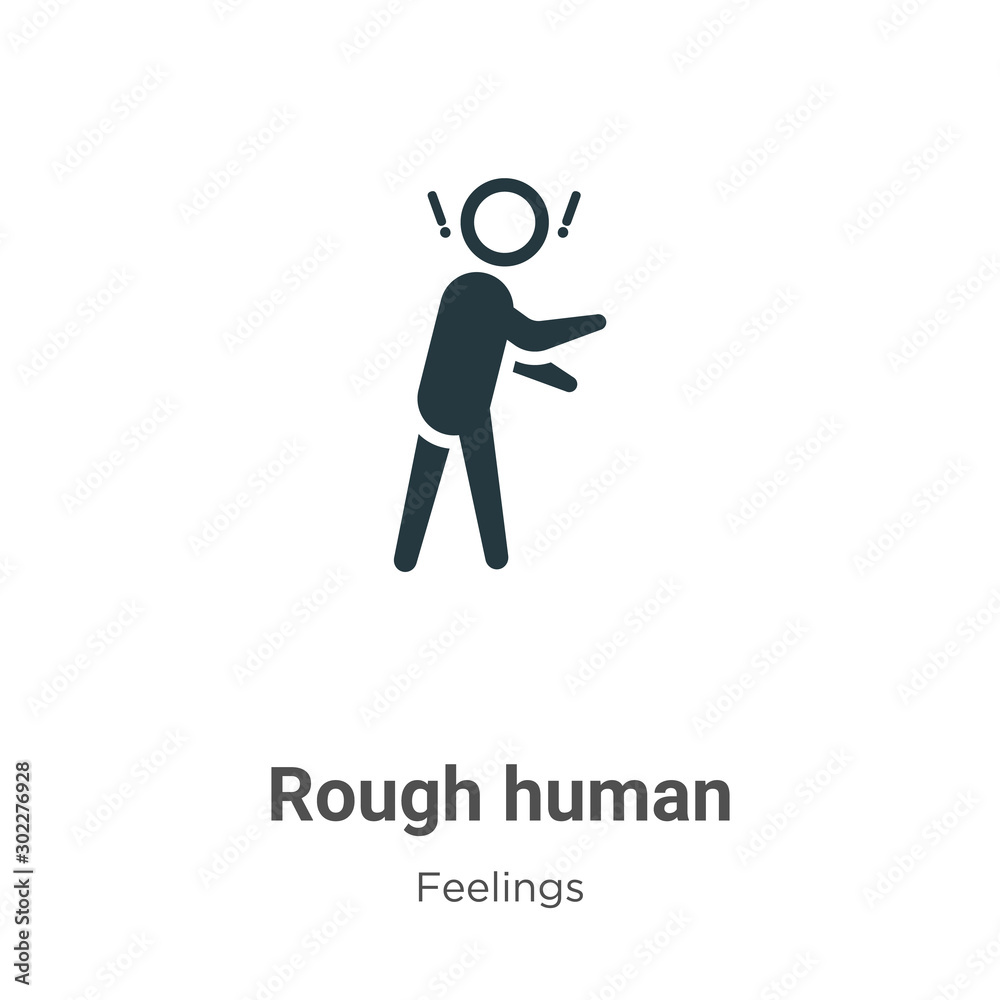 Rough human vector icon on white background. Flat vector rough human ...