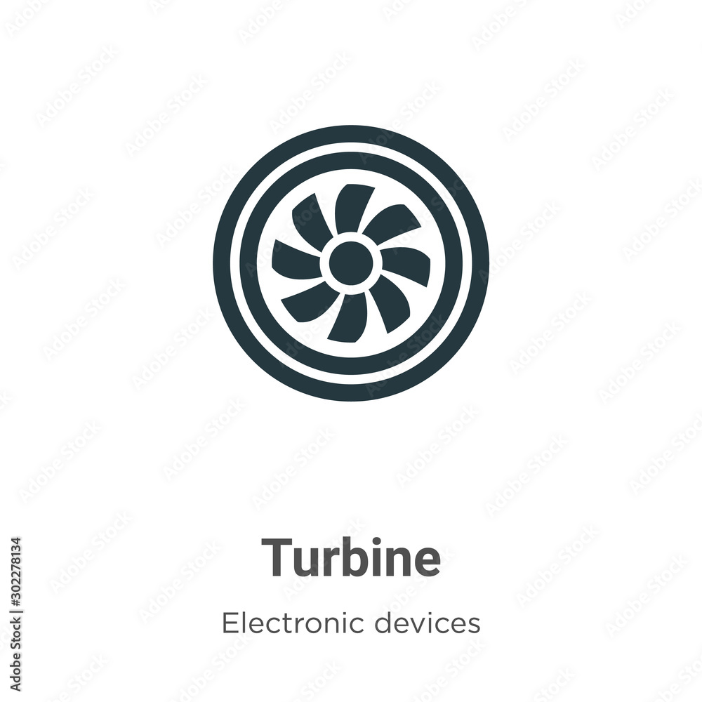 Turbine vector icon on white background. Flat vector turbine icon ...