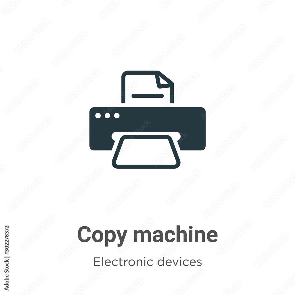 Copy machine vector icon on white background. Flat vector copy machine ...