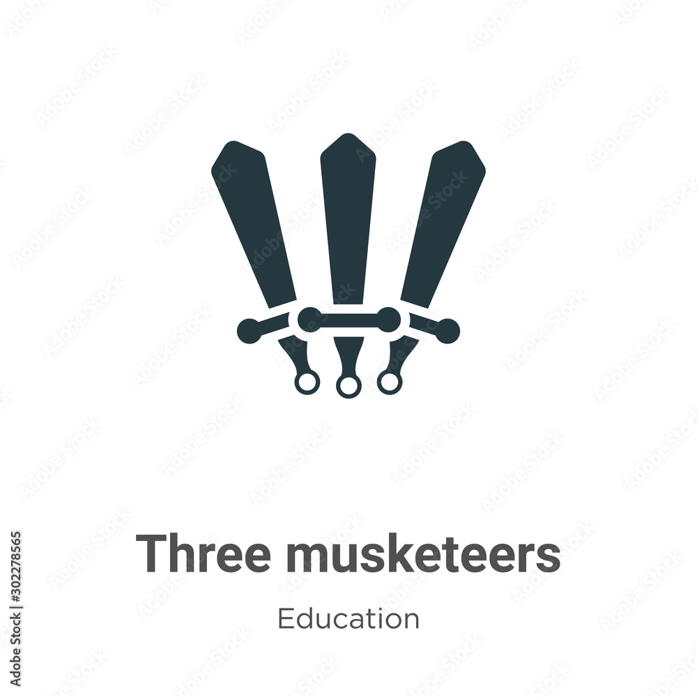 Vecteur Stock Three musketeers vector icon on white background. Flat ...