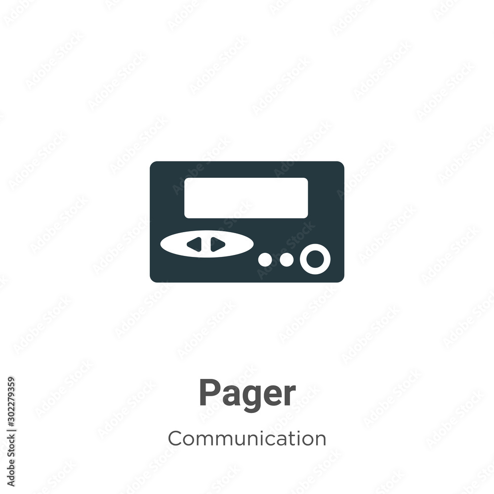 Pager vector icon on white background. Flat vector pager icon symbol ...