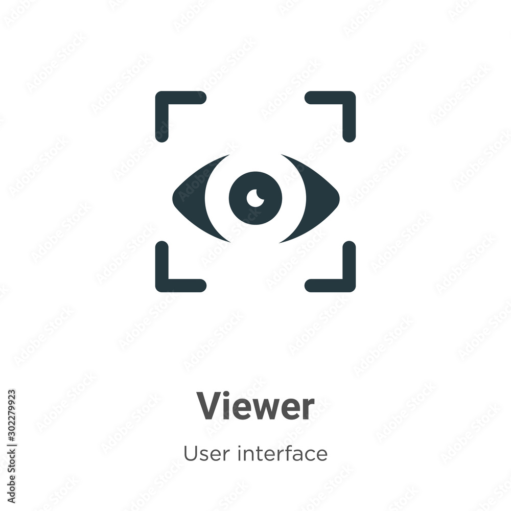 Viewer vector icon on white background. Flat vector viewer icon symbol ...