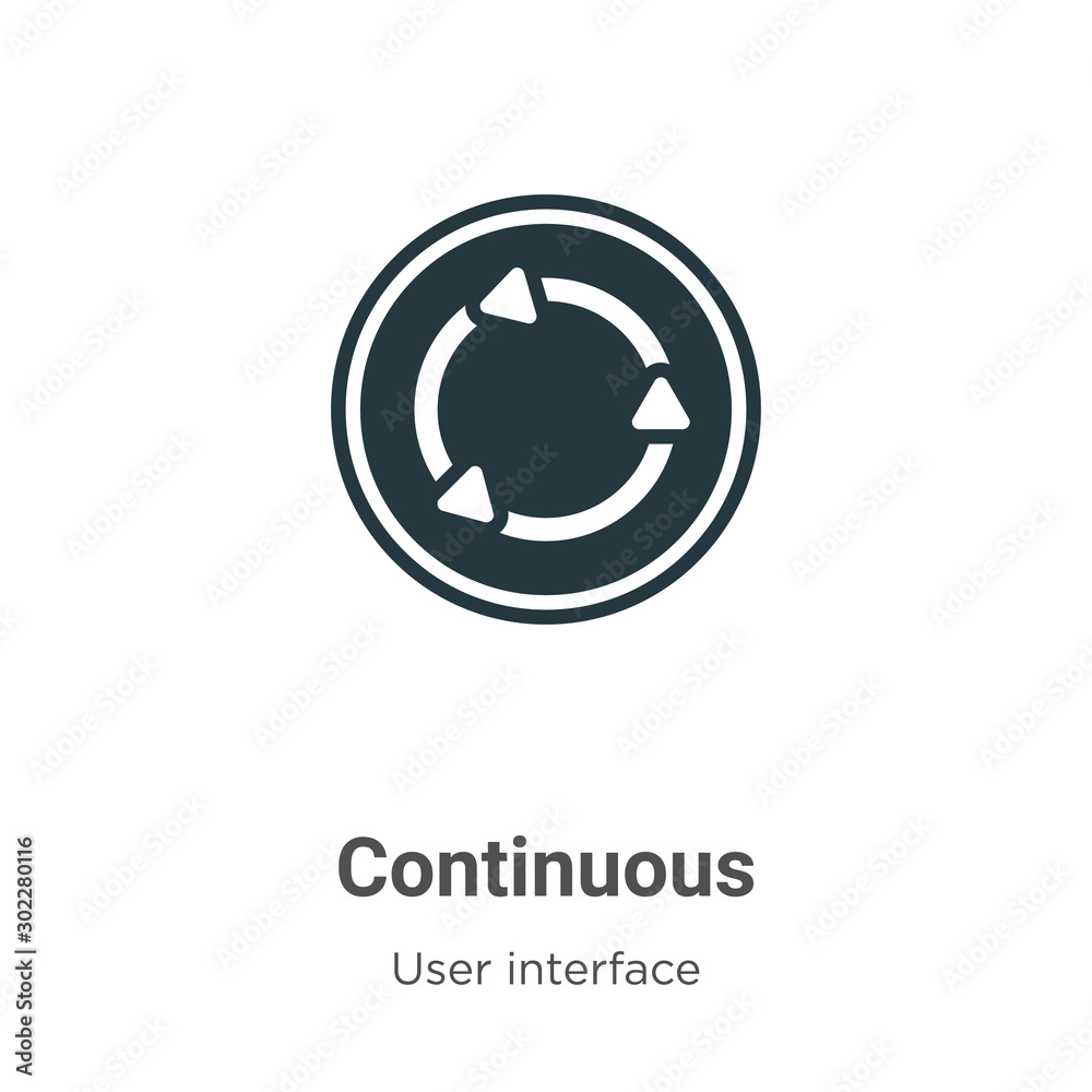 Continuous vector icon on white background. Flat vector continuous icon ...
