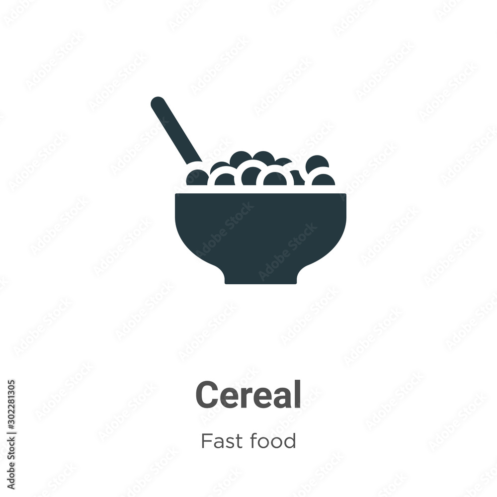 Cereal vector icon on white background. Flat vector cereal icon symbol ...