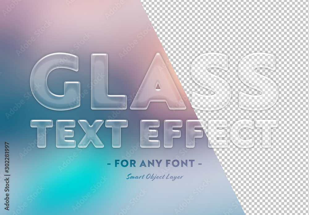 Transparent Glass Text Effect Stock Template | Adobe Stock