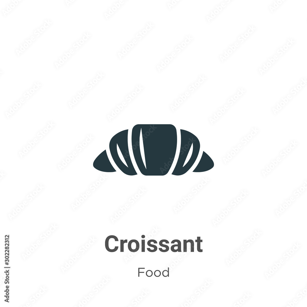 Croissant vector icon on white background. Flat vector croissant icon ...