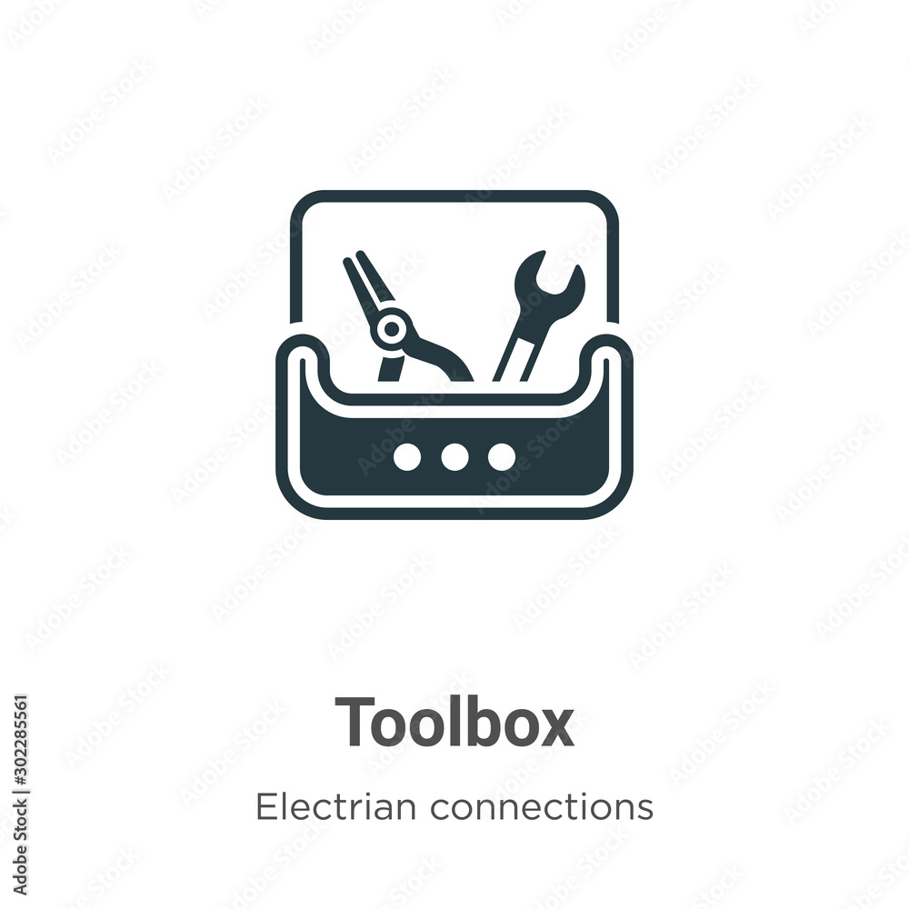 Toolbox vector icon on white background. Flat vector toolbox icon ...