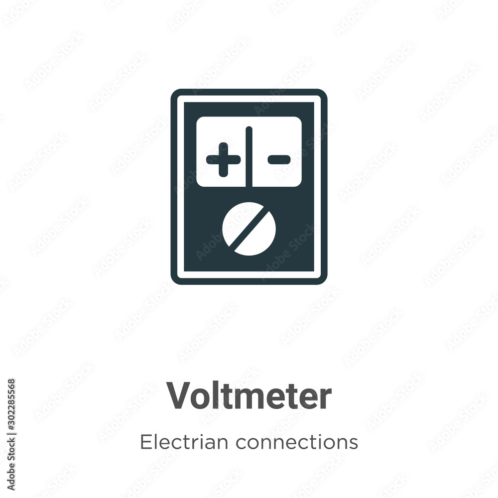 Voltmeter vector icon on white background. Flat vector voltmeter icon ...