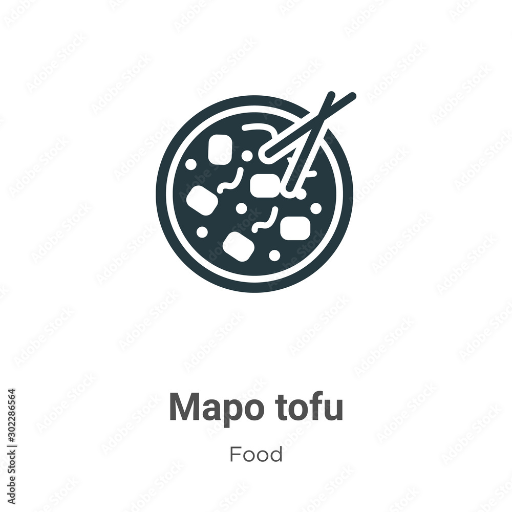 Mapo tofu vector icon on white background. Flat vector mapo tofu icon ...