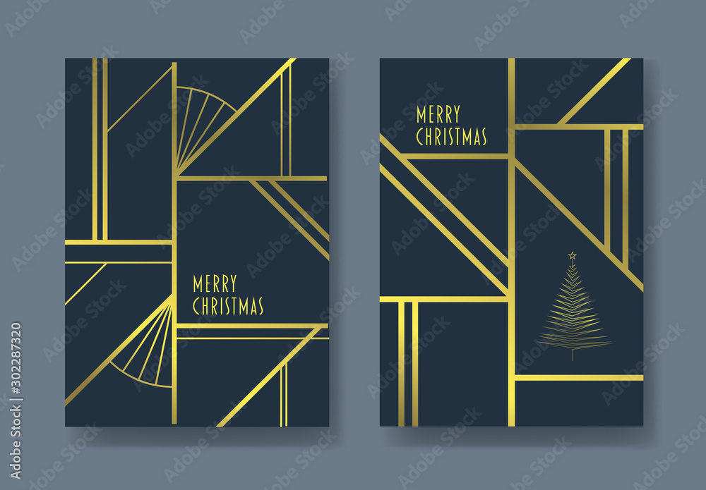 Art Deco Christmas Card Layouts Stock Template | Adobe Stock
