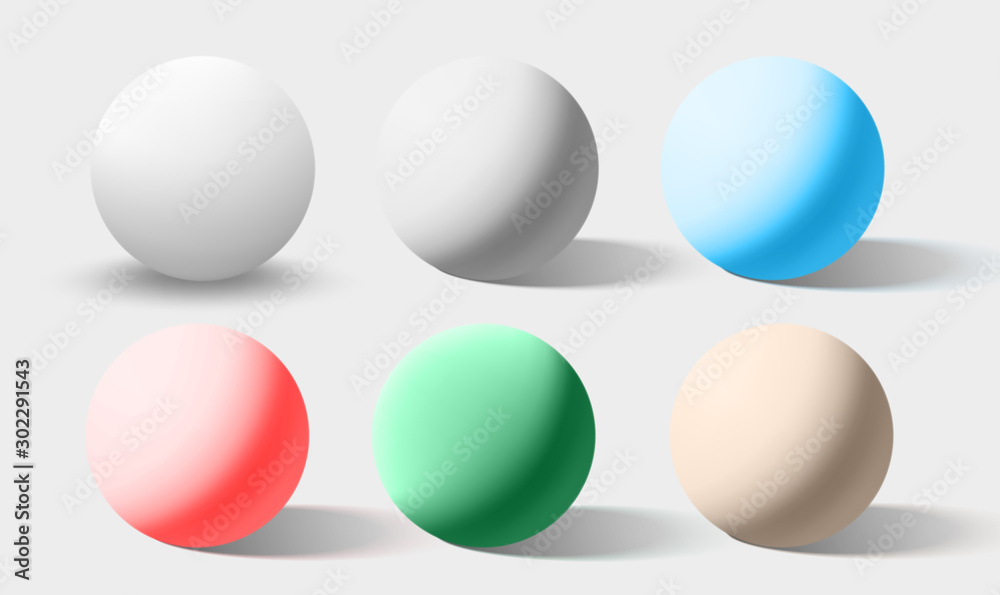 Color realistic spheres isolated on white. Vector illustration. Stock ...