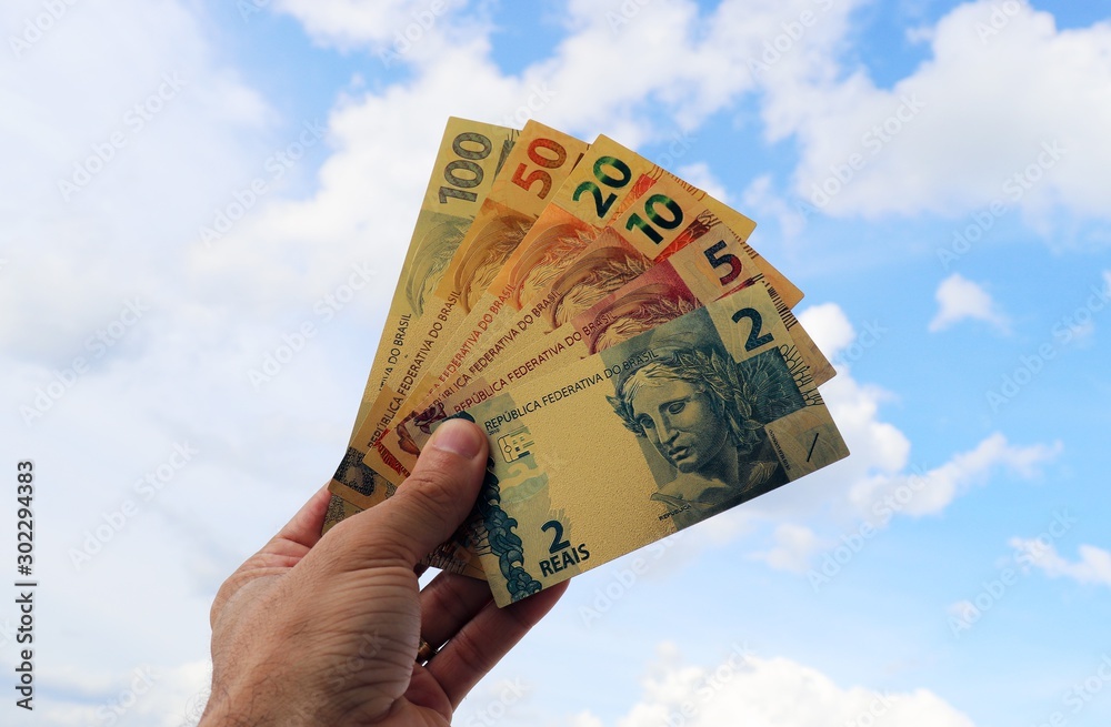 Foto de Cédulas Moeda Real Brasil Metalizadas 2 reais 5 reais 10 reais ...