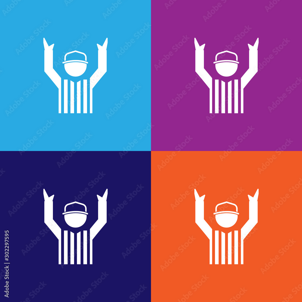 american football referee color icons. Element of popular american ...
