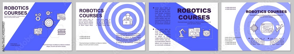 Robotics science brochure template. Cybernetics courses. Flyer, booklet ...