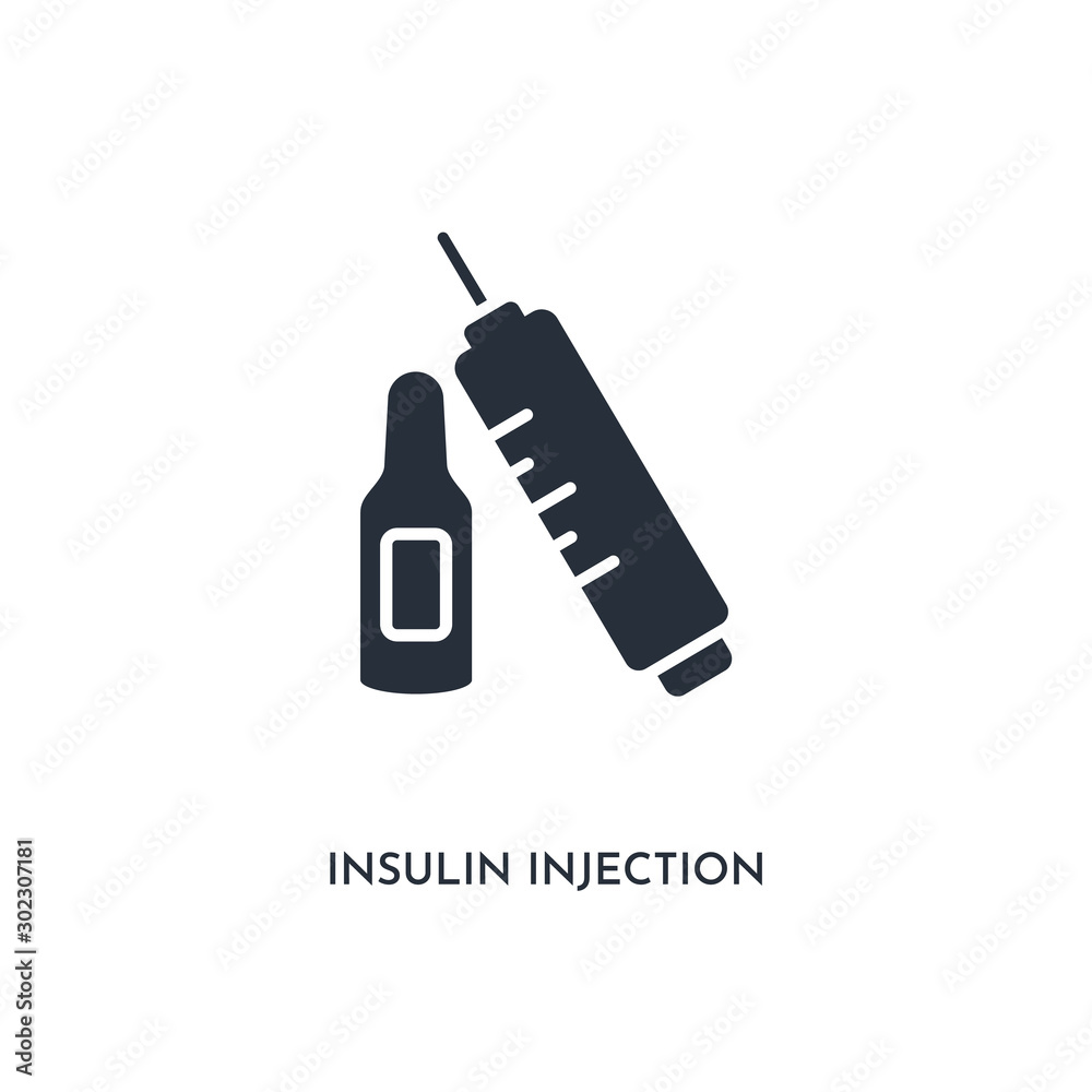 insulin injection pen icon. simple element illustration. isolated ...