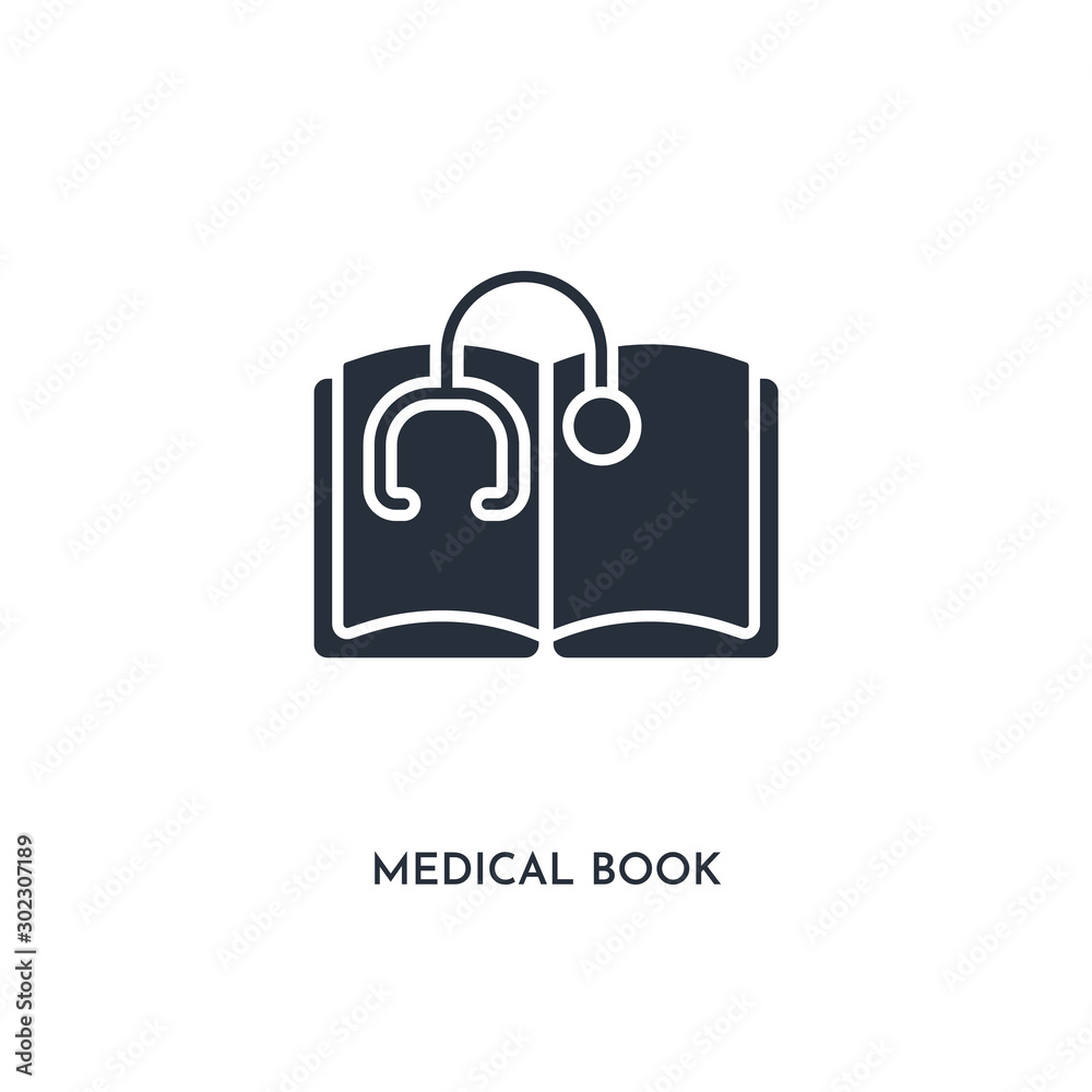medical book icon. simple element illustration. isolated trendy filled ...