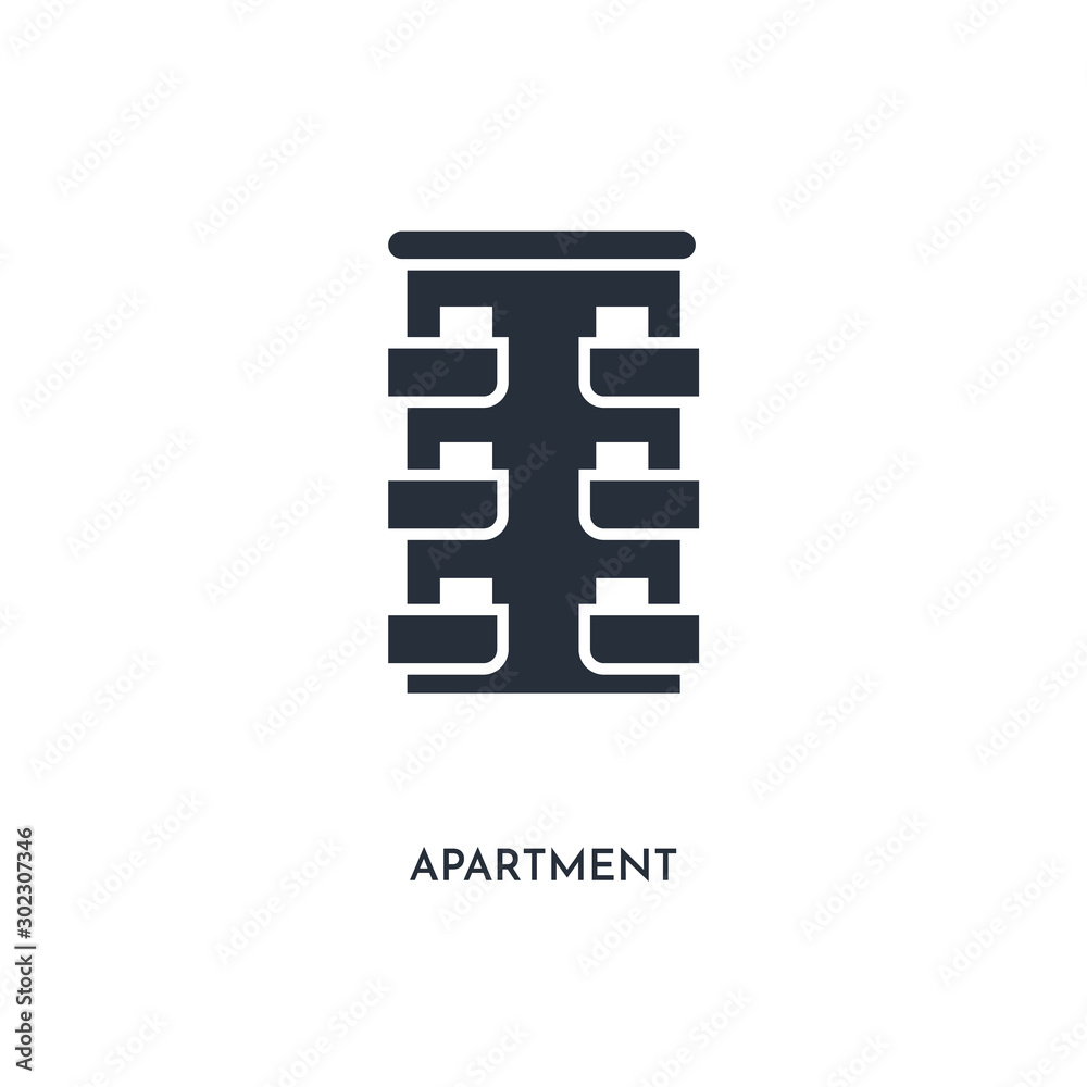 apartment icon. simple element illustration. isolated trendy filled ...