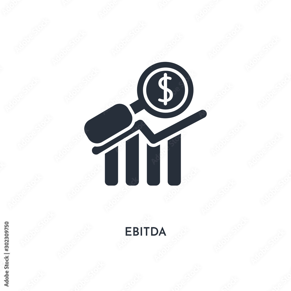 ebitda icon. simple element illustration. isolated trendy filled ebitda ...