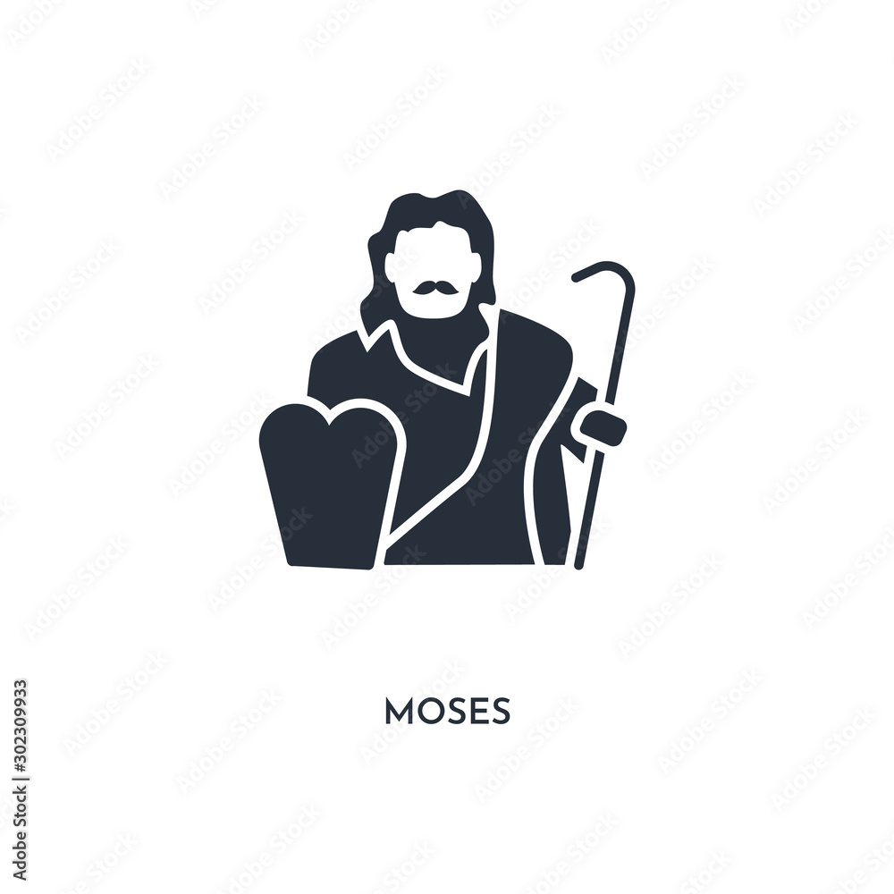 moses icon. simple element illustration. isolated trendy filled moses ...