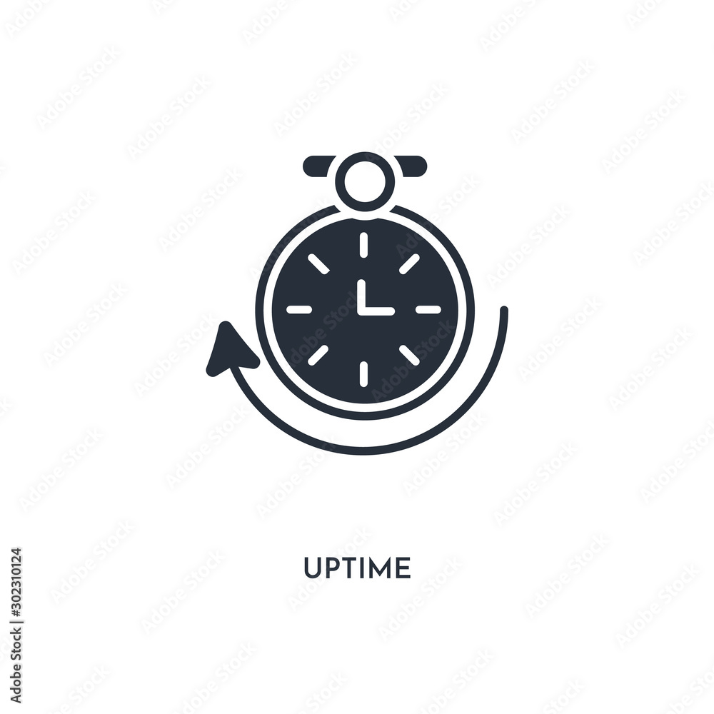 uptime icon. simple element illustration. isolated trendy filled uptime ...