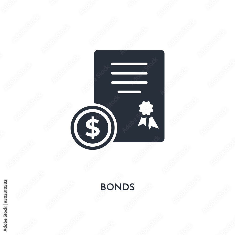 bonds icon. simple element illustration. isolated trendy filled bonds ...