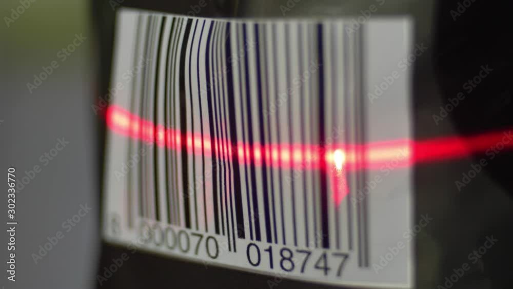 Scanning Barcode with Red Laser Barcode Scanner Stock Video | Adobe Stock