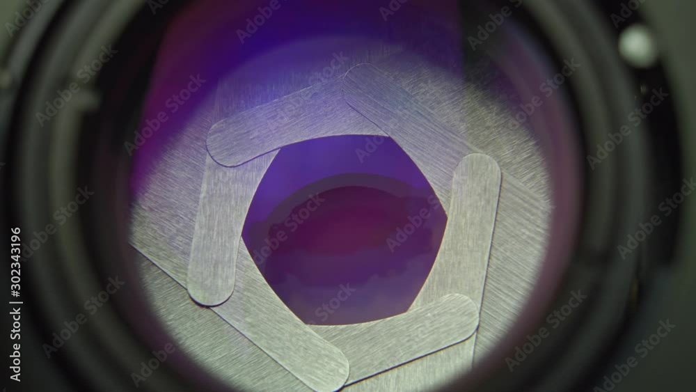 Camera Lens Aperture Diaphragm Iris Opening And Closing when Taking ...