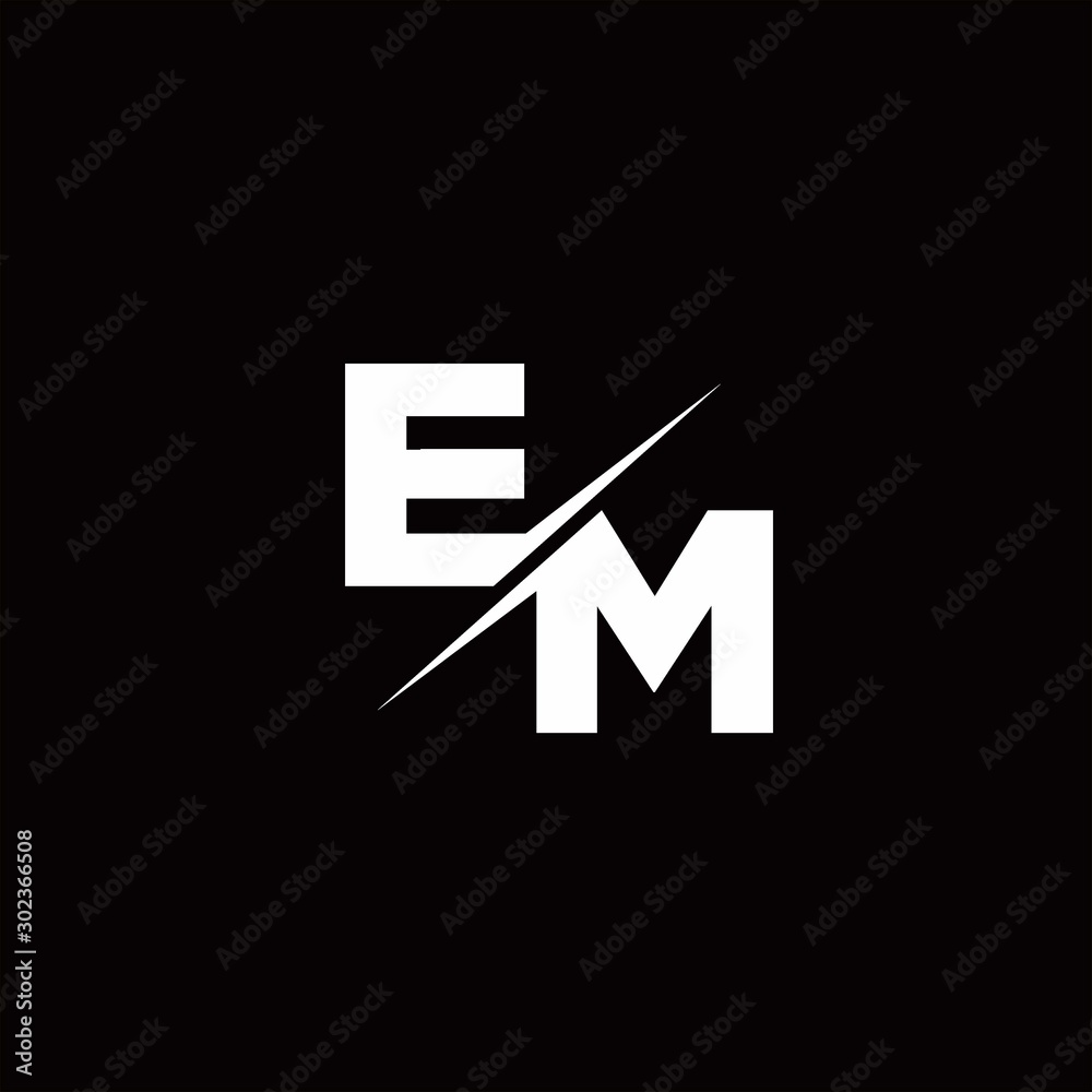 EM Logo Letter Monogram Slash with Modern logo designs template Stock ...