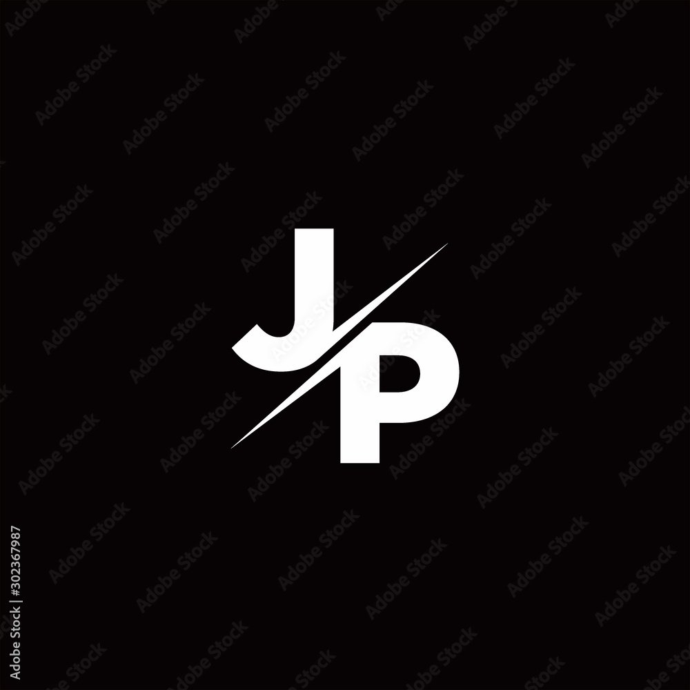 JP Logo Letter Monogram Slash with Modern logo designs template Stock ...