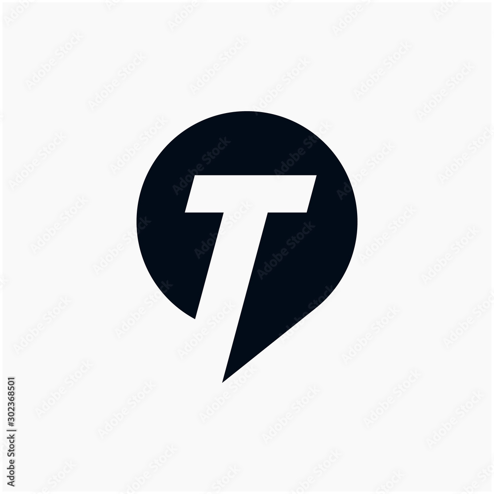 Letter T negative space with bubble Logo Template Vector Design. Social ...