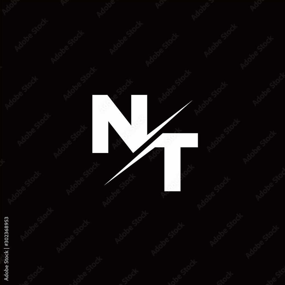 NT Logo Letter Monogram Slash with Modern logo designs template Stock ...